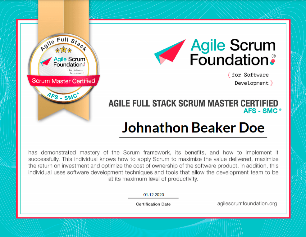 Certificación Agile Full Stack Scrum Master Certified (AFS-SMC) - Agile ...